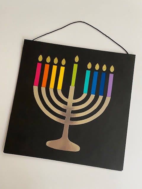 Paper menorah tutorial for Hanukkah | LoveCrafts