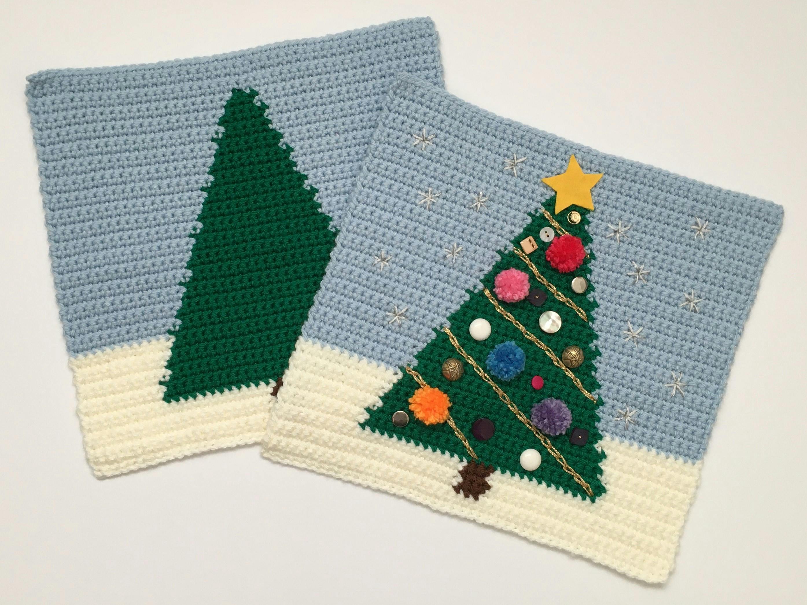 Crochet a Christmas tree cushion! | LoveCrafts