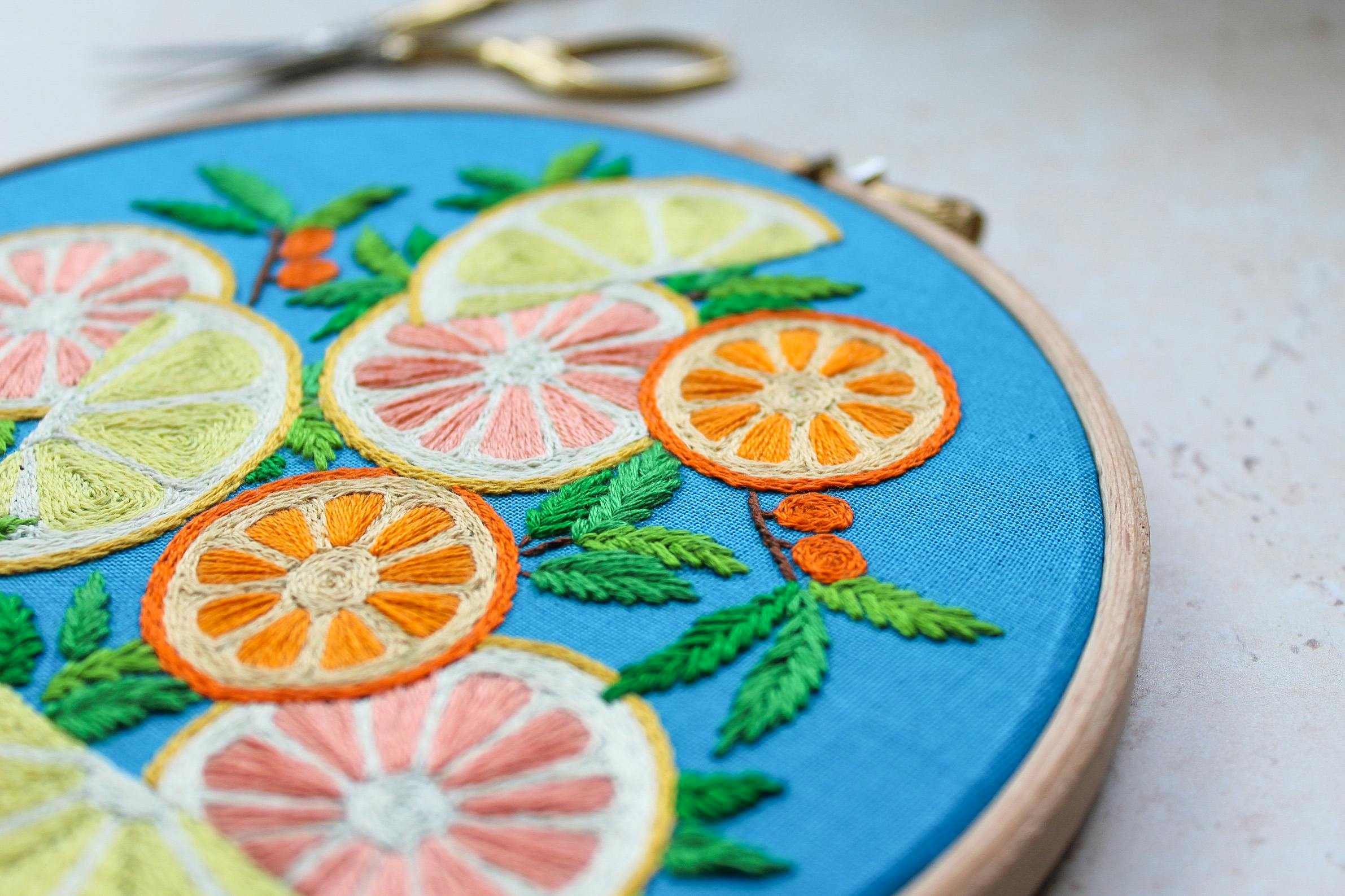 FREE Citrus Fruit Embroidery Pattern | LoveCrafts