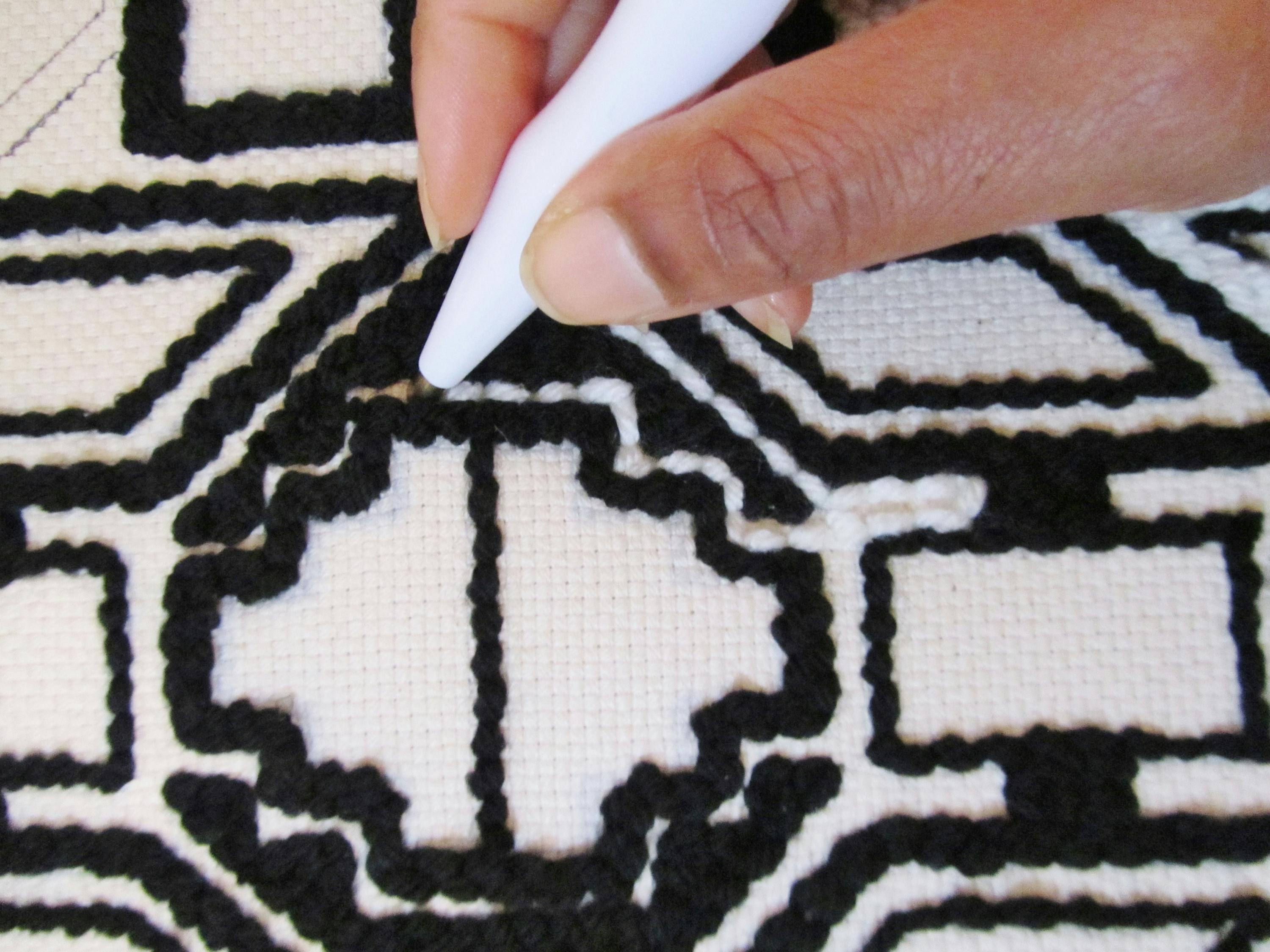 Geometric punch needle pattern tutorial | LoveCrafts