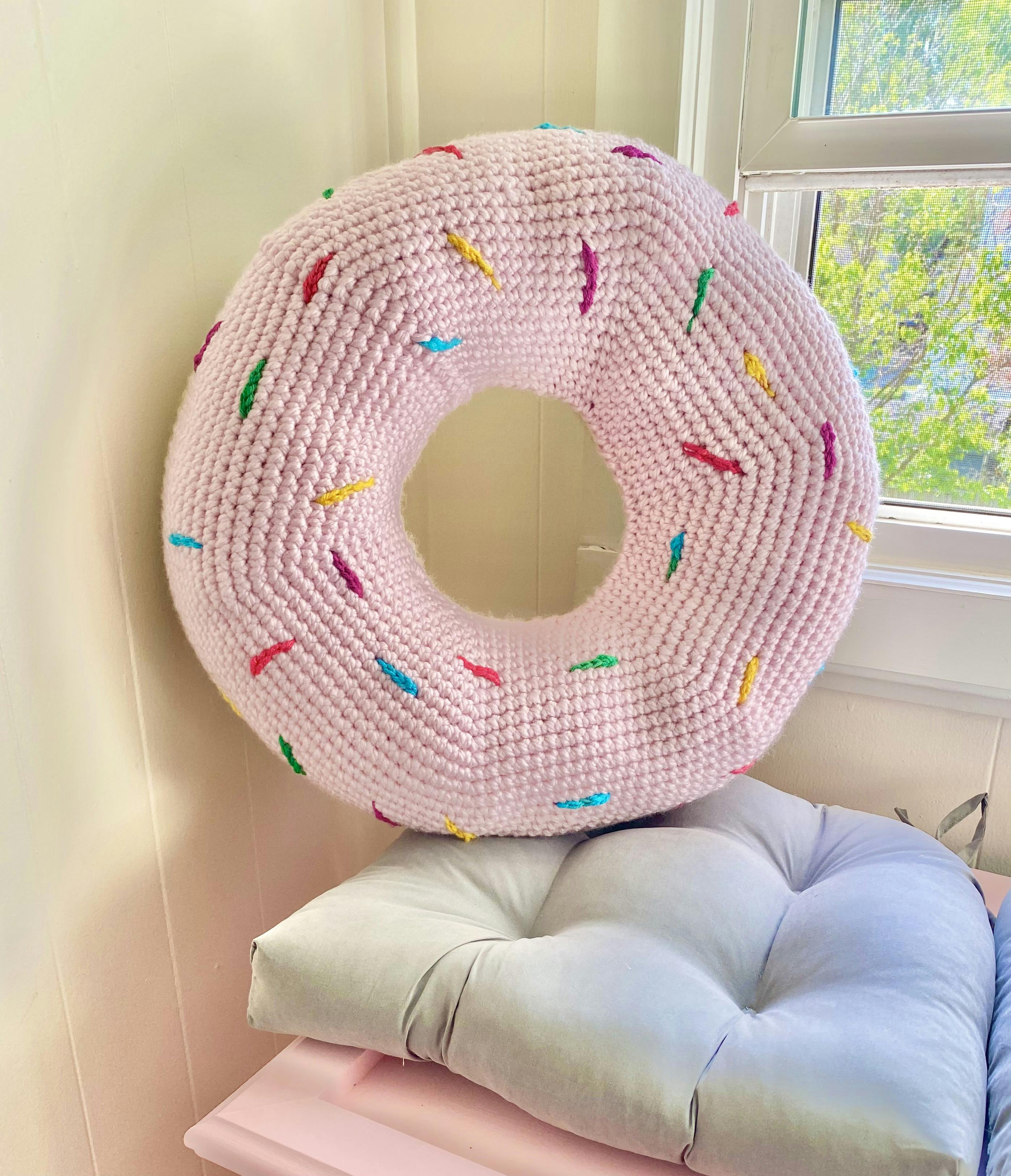 Crochet Donut Cushion Tutorial | LoveCrafts