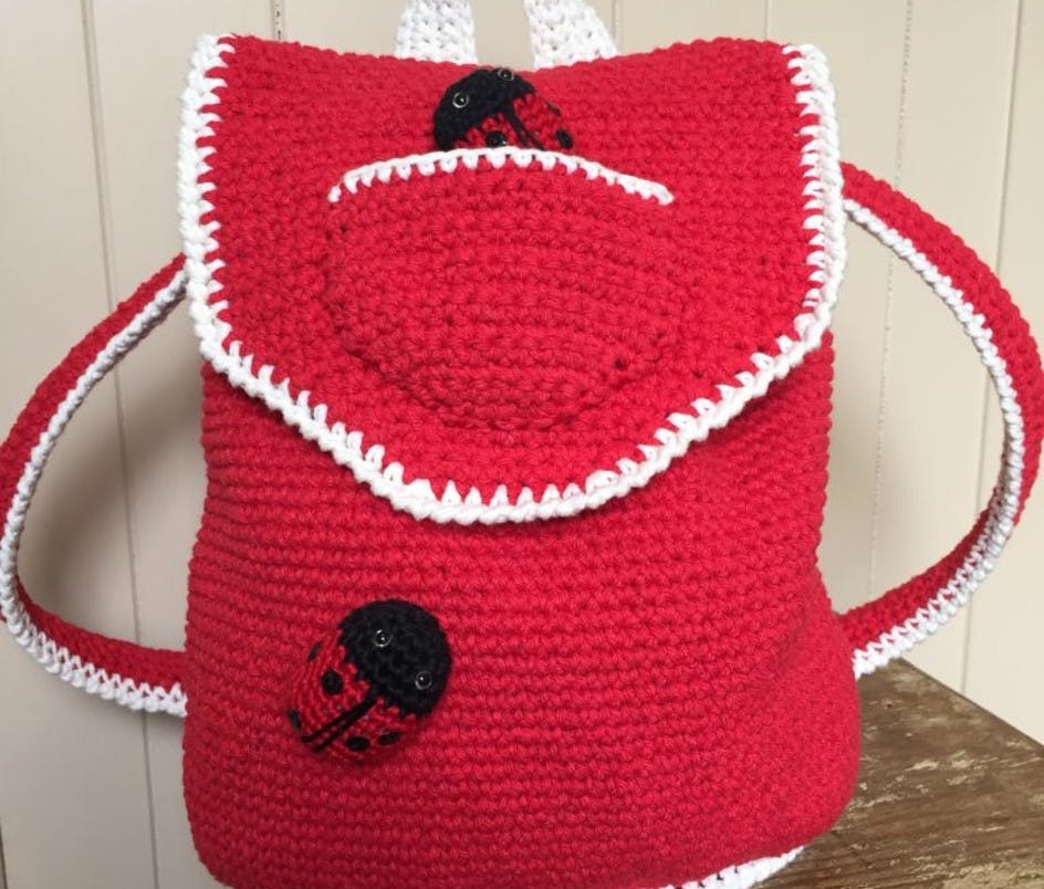 Crochet the cutest ladybug backpack | LoveCrafts