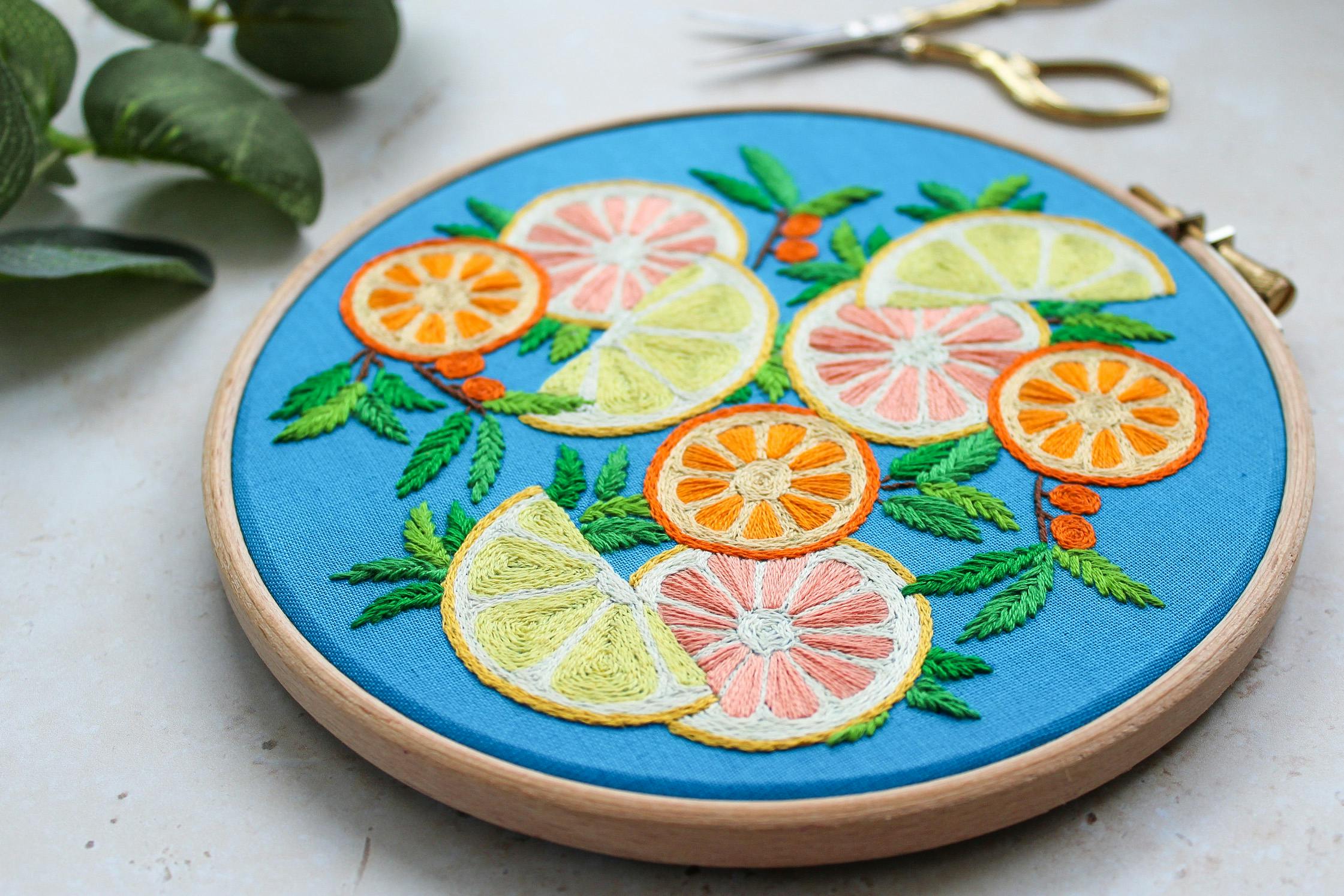 FREE Citrus Fruit Embroidery Pattern | LoveCrafts